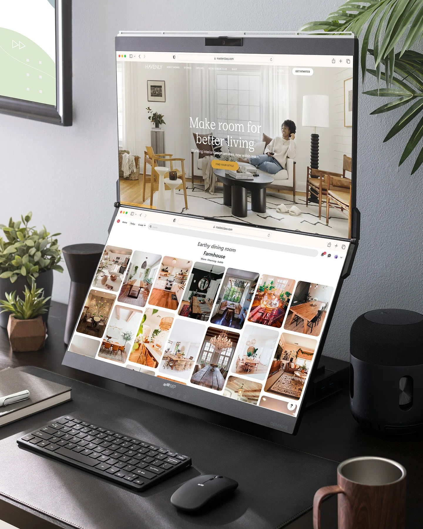 Geminos Stacked Dual Monitors with Stand | Best Vertical Monitor ...