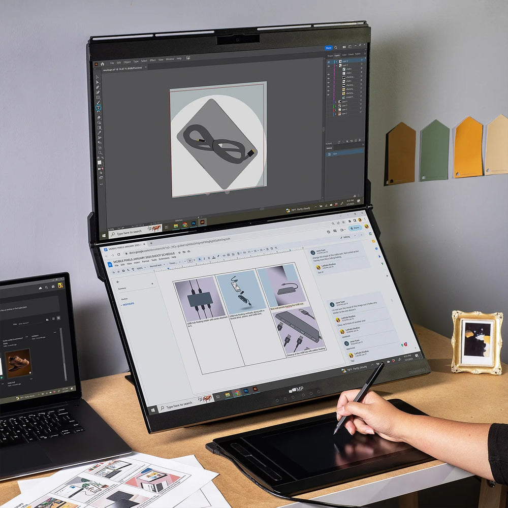 Geminos Stacked Monitor | Vertical Dual Screen Monitor | Mobile Pixels