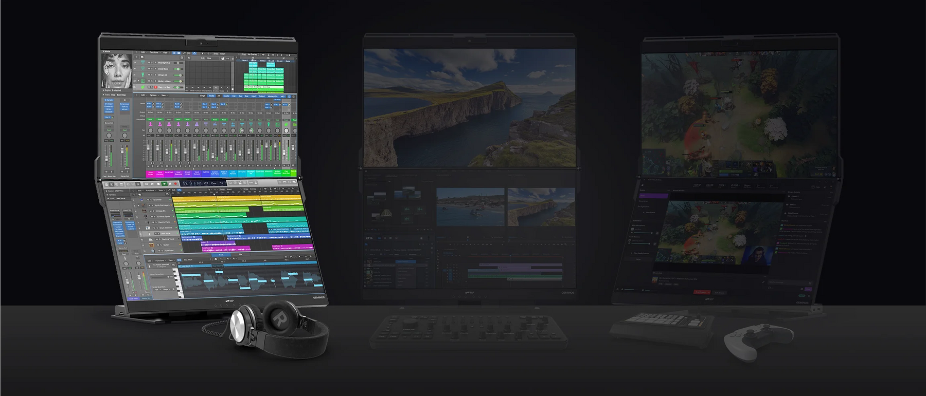 Geminos Stacked Dual Monitor with Stand – Storming Gravity